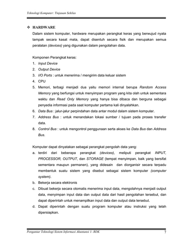 Pengenalan Teknologi Komputer | PDF