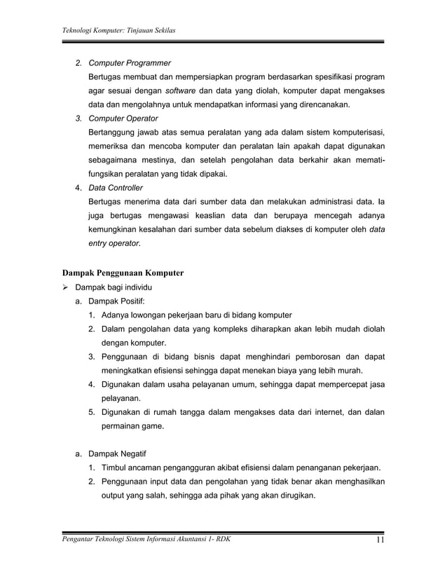 Pengenalan Teknologi Komputer | PDF