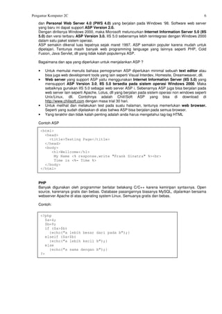 Pengenalan web design dan programming | PDF