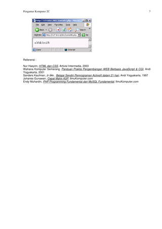 Pengenalan web design dan programming | PDF