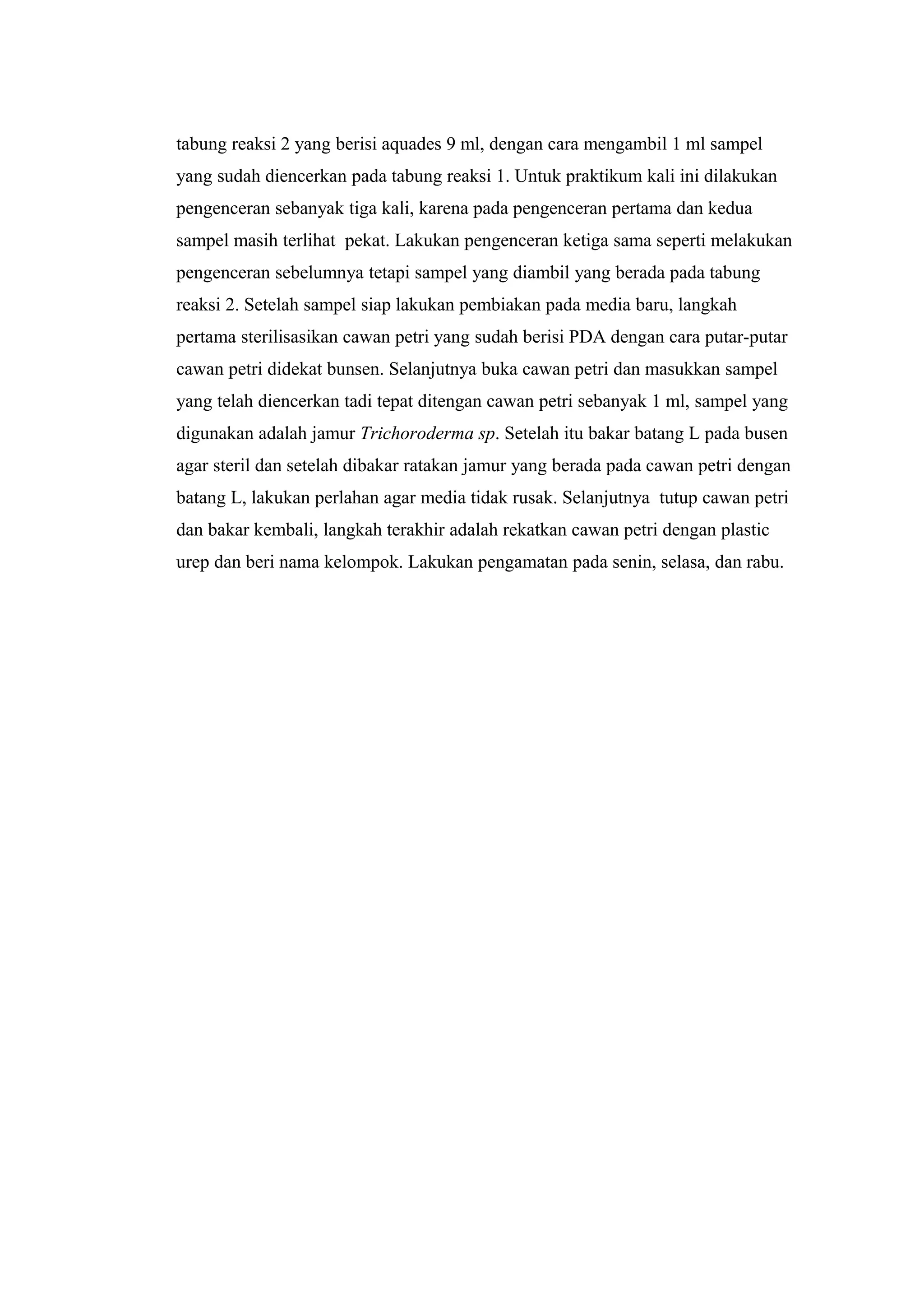 Pengenceran & metode sebar | DOC