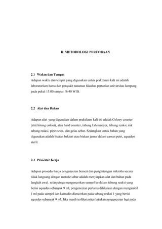 Pengenceran & metode sebar | DOC