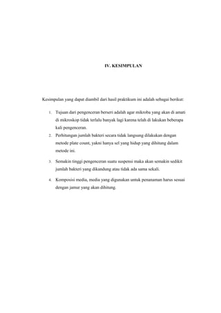 Pengenceran & metode sebar | DOC