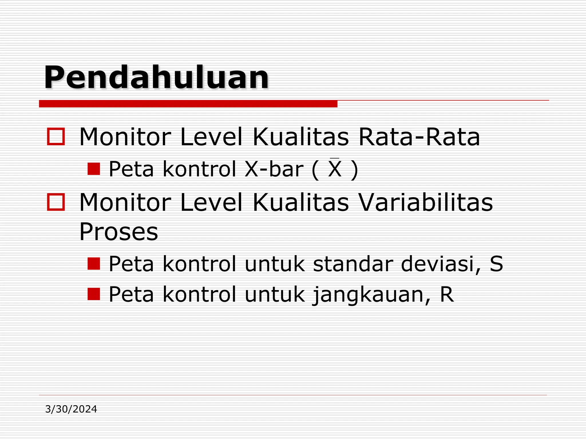 Pengendalian kualitas statistik peta kontrol data variable | PPT