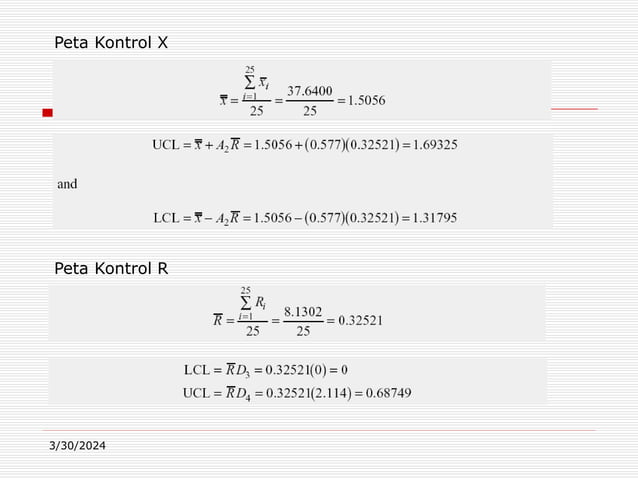 Pengendalian kualitas statistik peta kontrol data variable | PPT