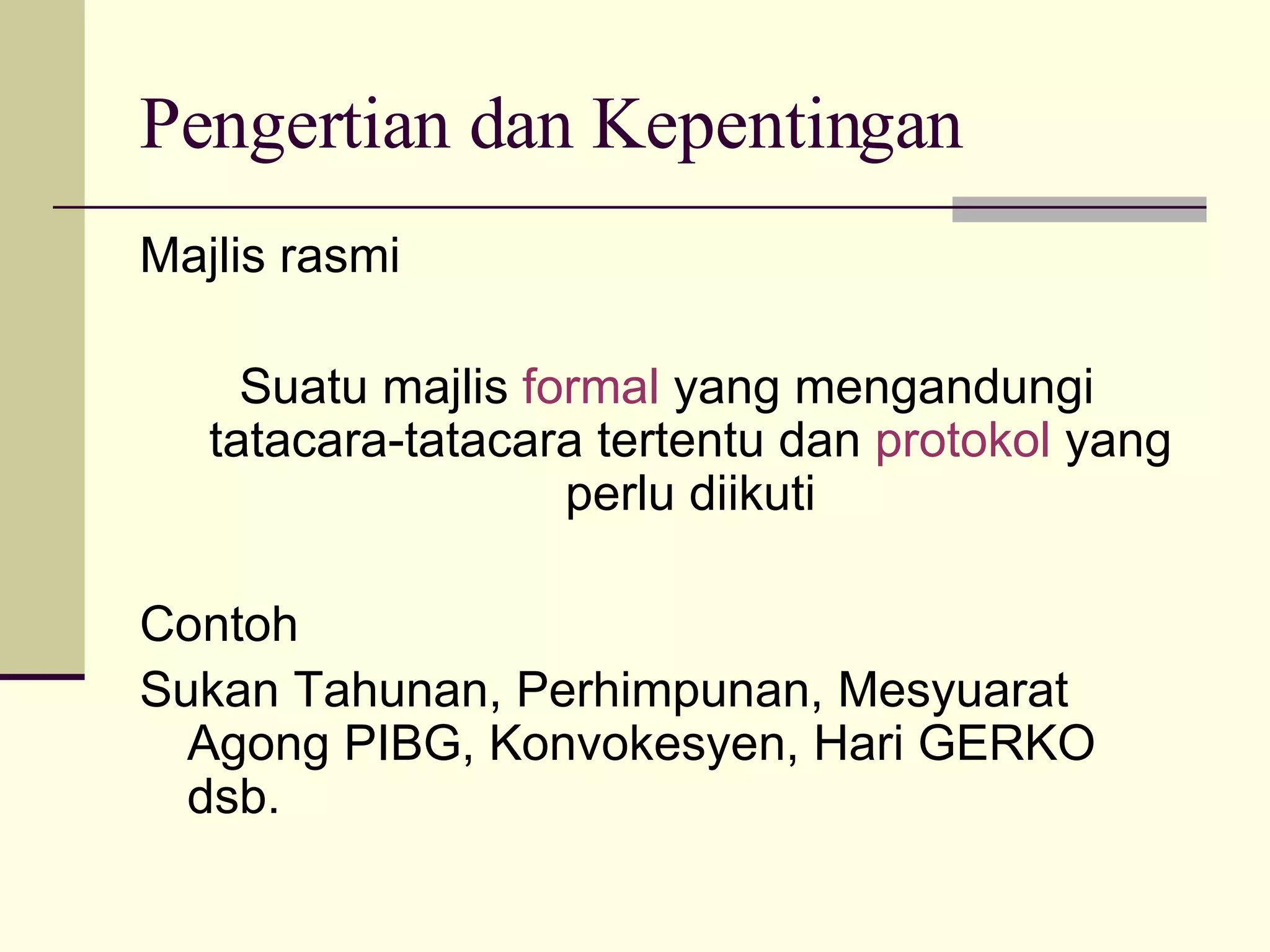 Pengendalian Majlis Rasmi | PPT