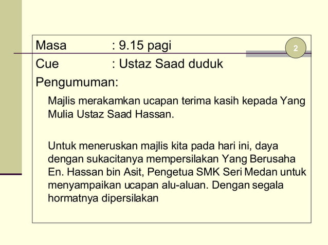 Pengendalian Majlis Rasmi | PPT