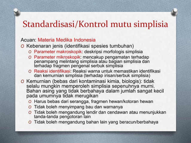 Pengendalian mutu-simplisia-dan-ekstrak | PPTX