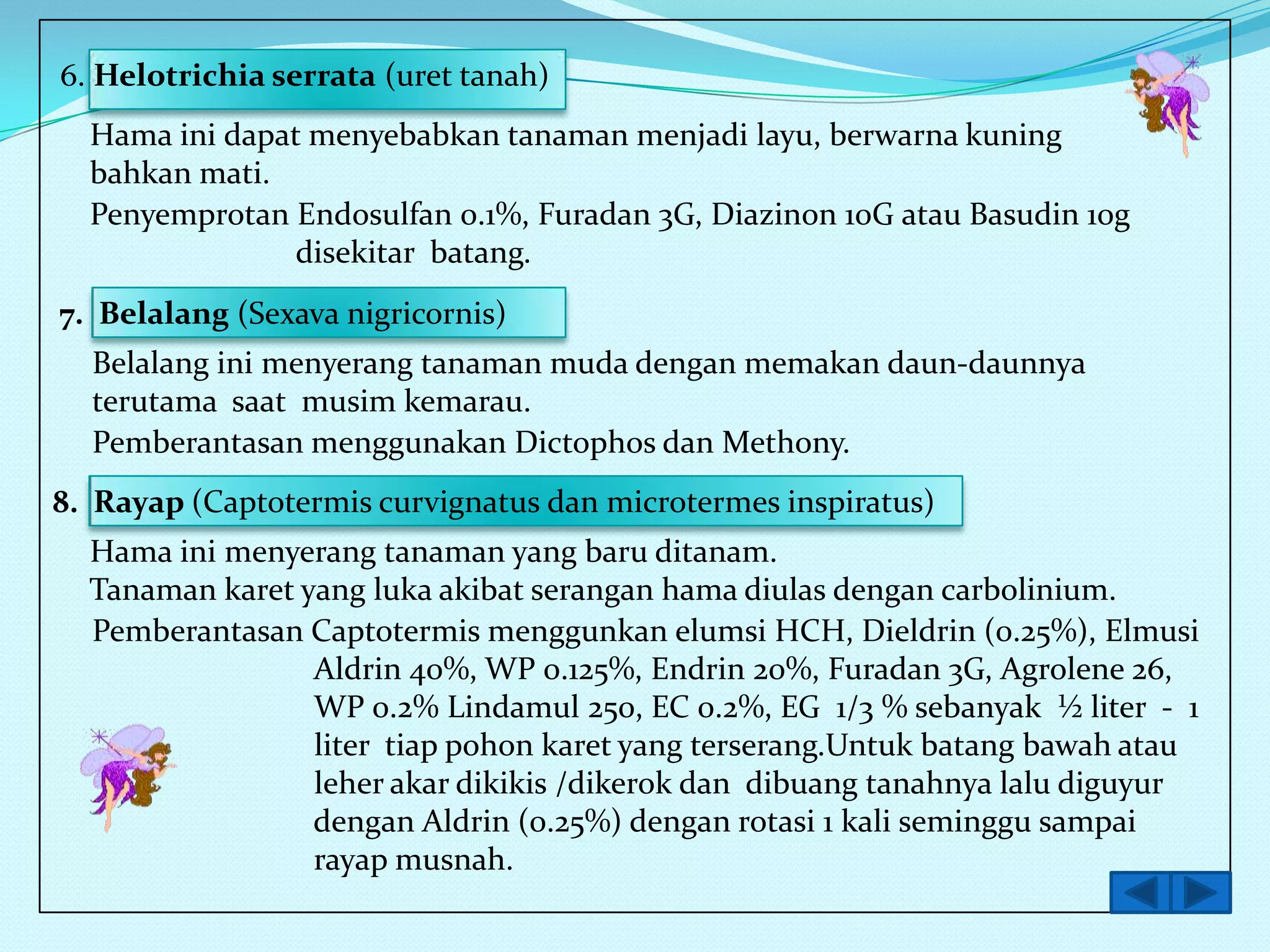 Pengendalian hama dan penyakit pada tanaman karet | PPTX