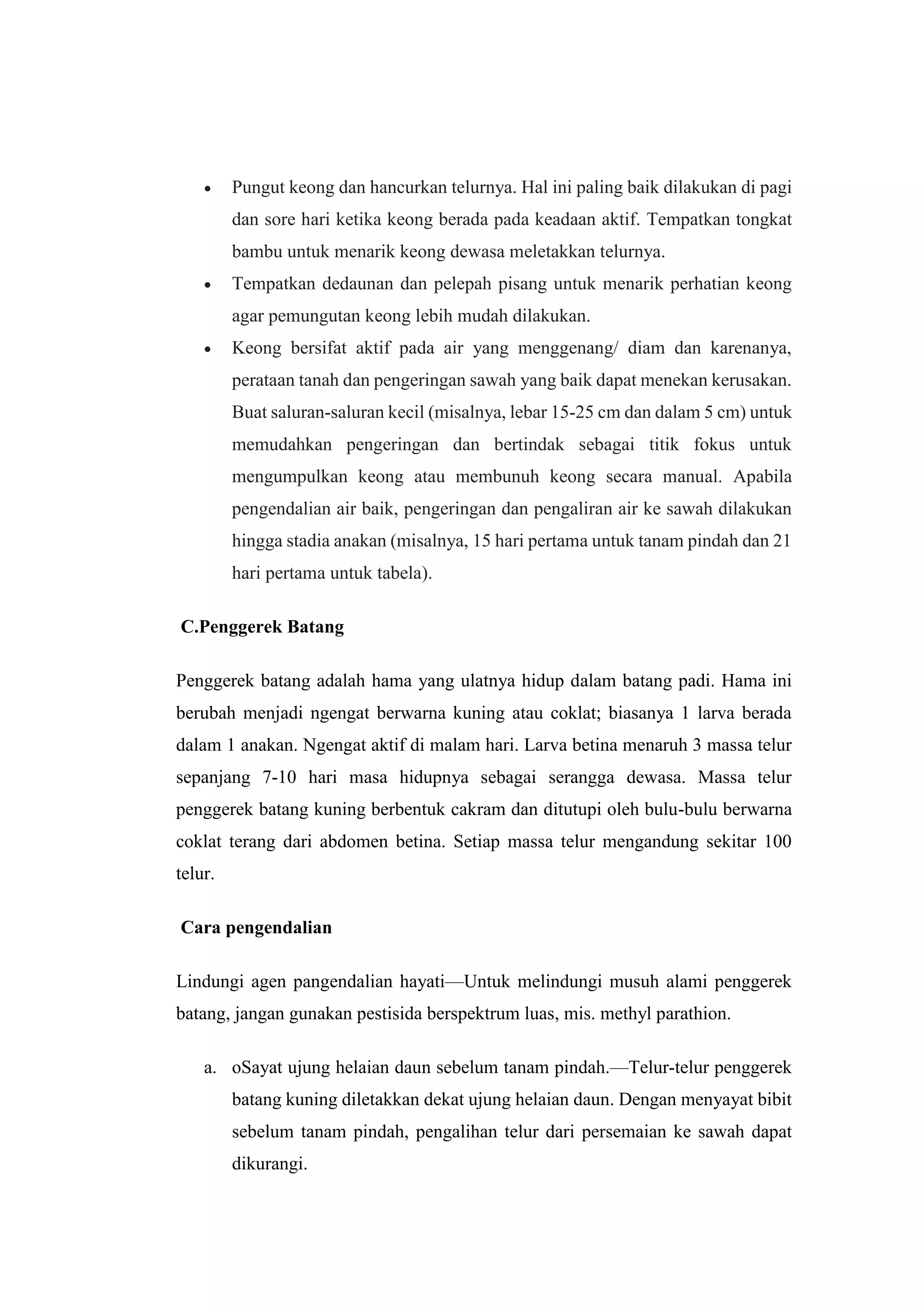 Pengendalian hama dan penyakit pada tanaman padi | DOCX
