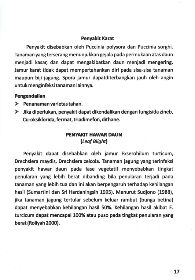 Pengendalian hama dan penyakit penting pada tanaman jagung | PDF