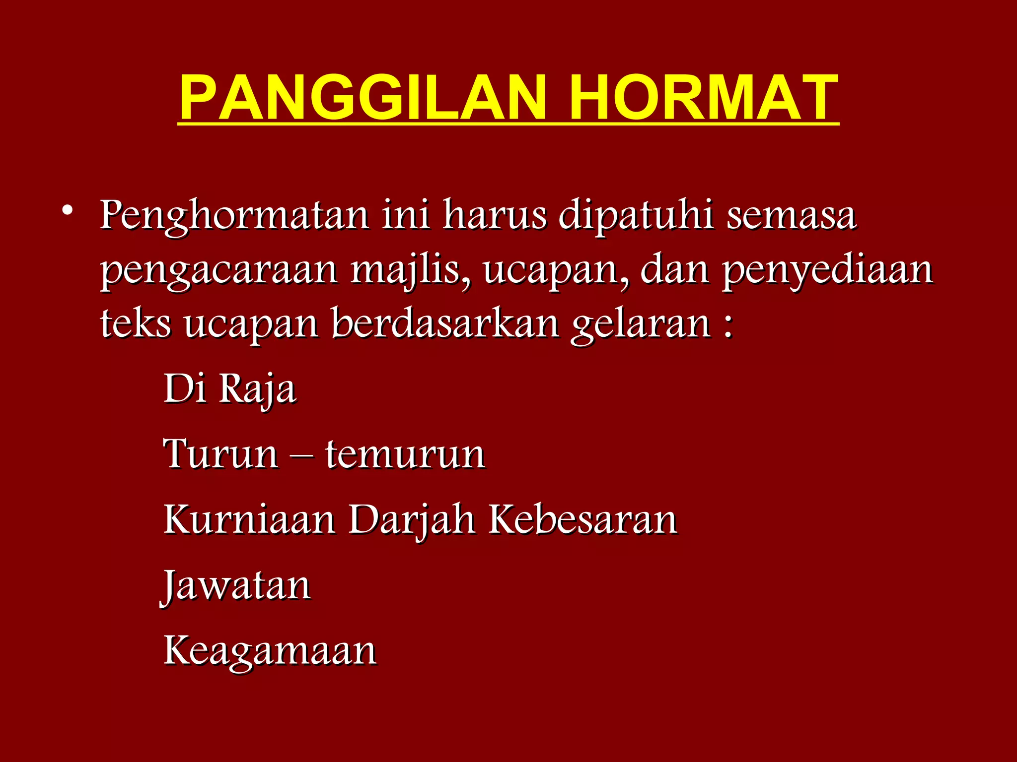 Pengendalian majlis rasmi la beb | PPT