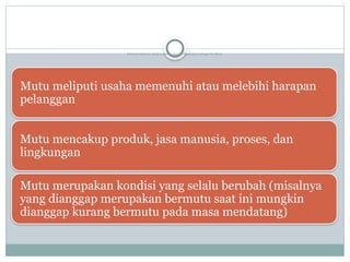 Pengendalian mutu proses Inovasi Produk usaha | PPT