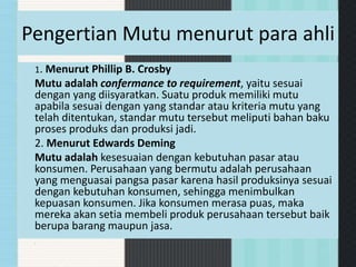 Pengendalian mutu industri agro | PPTX