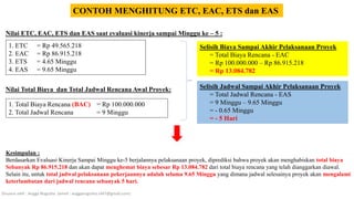 Pengendalian proyek dengan metode nilai hasil (earned value method) | PDF
