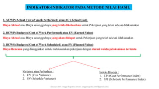 Pengendalian proyek dengan metode nilai hasil (earned value method) | PDF