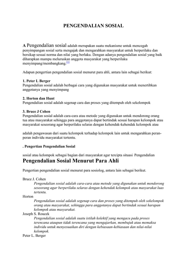 Pengendalian sosial | PDF
