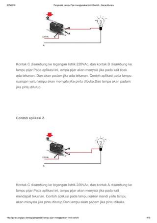 Pengendali lampu pijar menggunakan limit switch guraru guraru | PDF