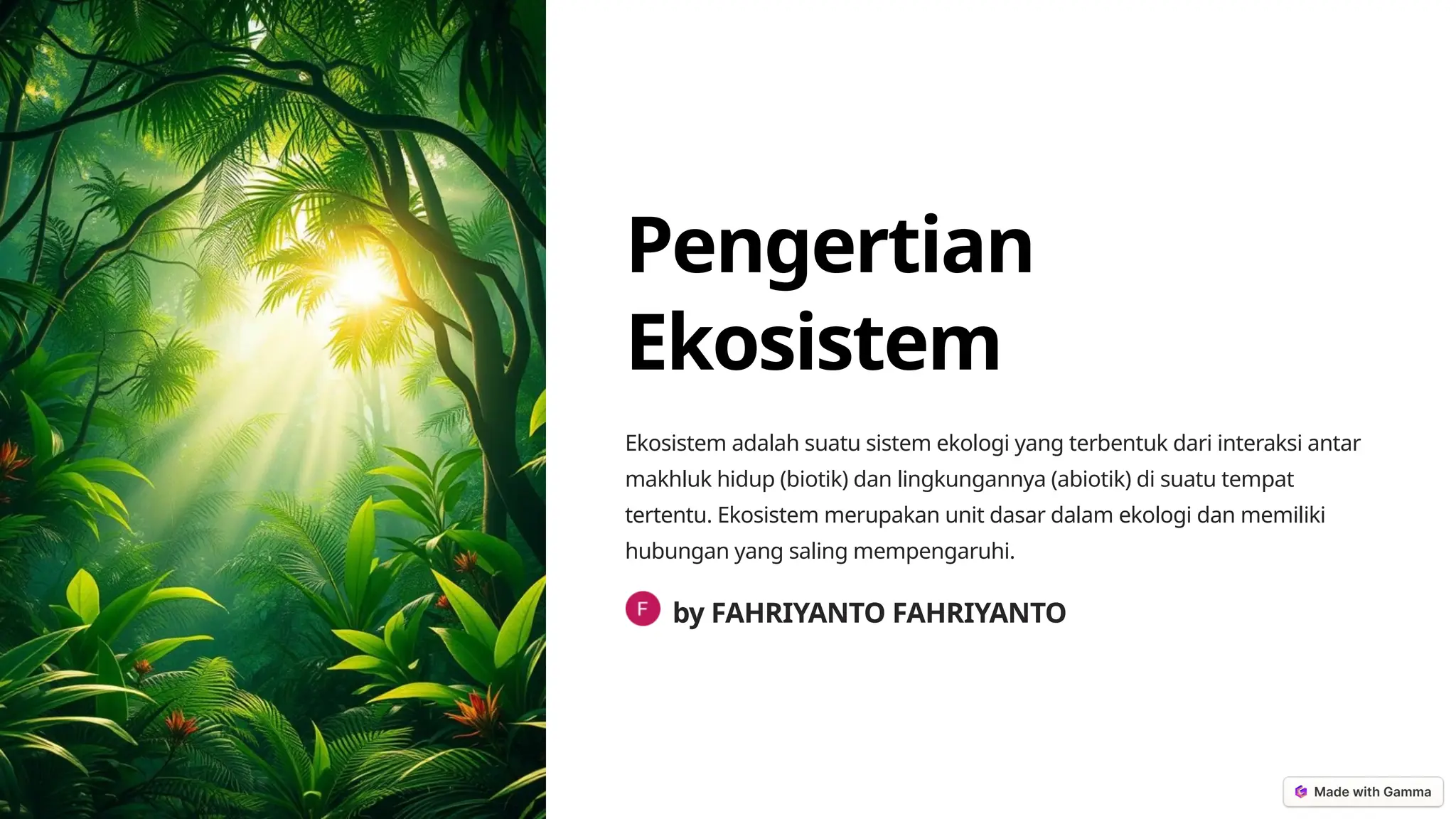 Pengertian-Ekosistem dan interaksinya serta peranan dari komponen ekosistem | PPTX