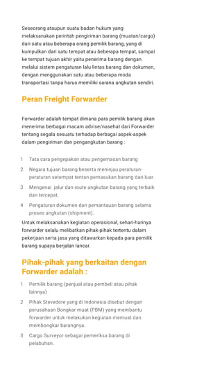 Pengertian Freight Forwarding dan kegiatannya | PDF