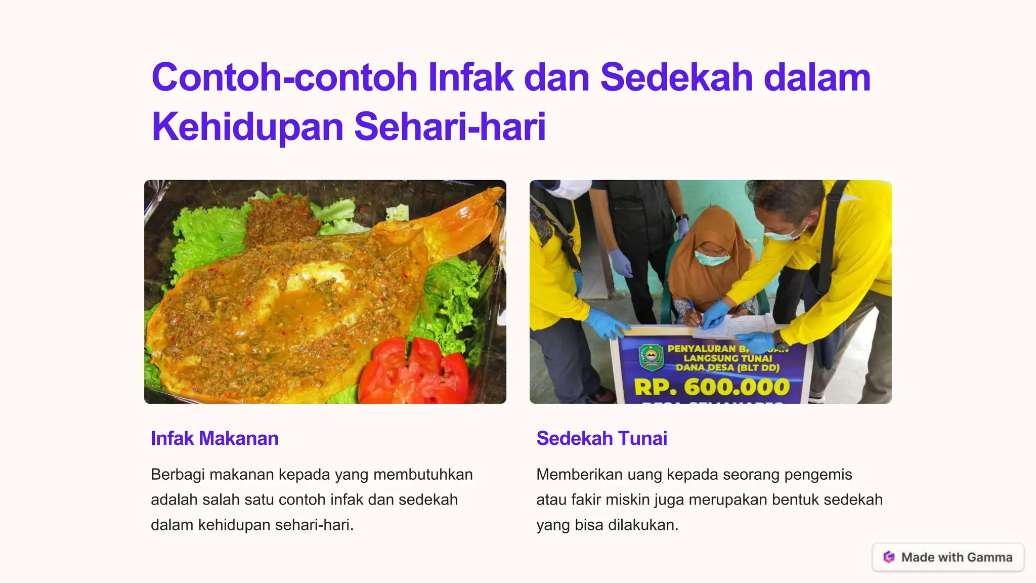 Pengertian infak dan pengertian sedekah. | PPTX