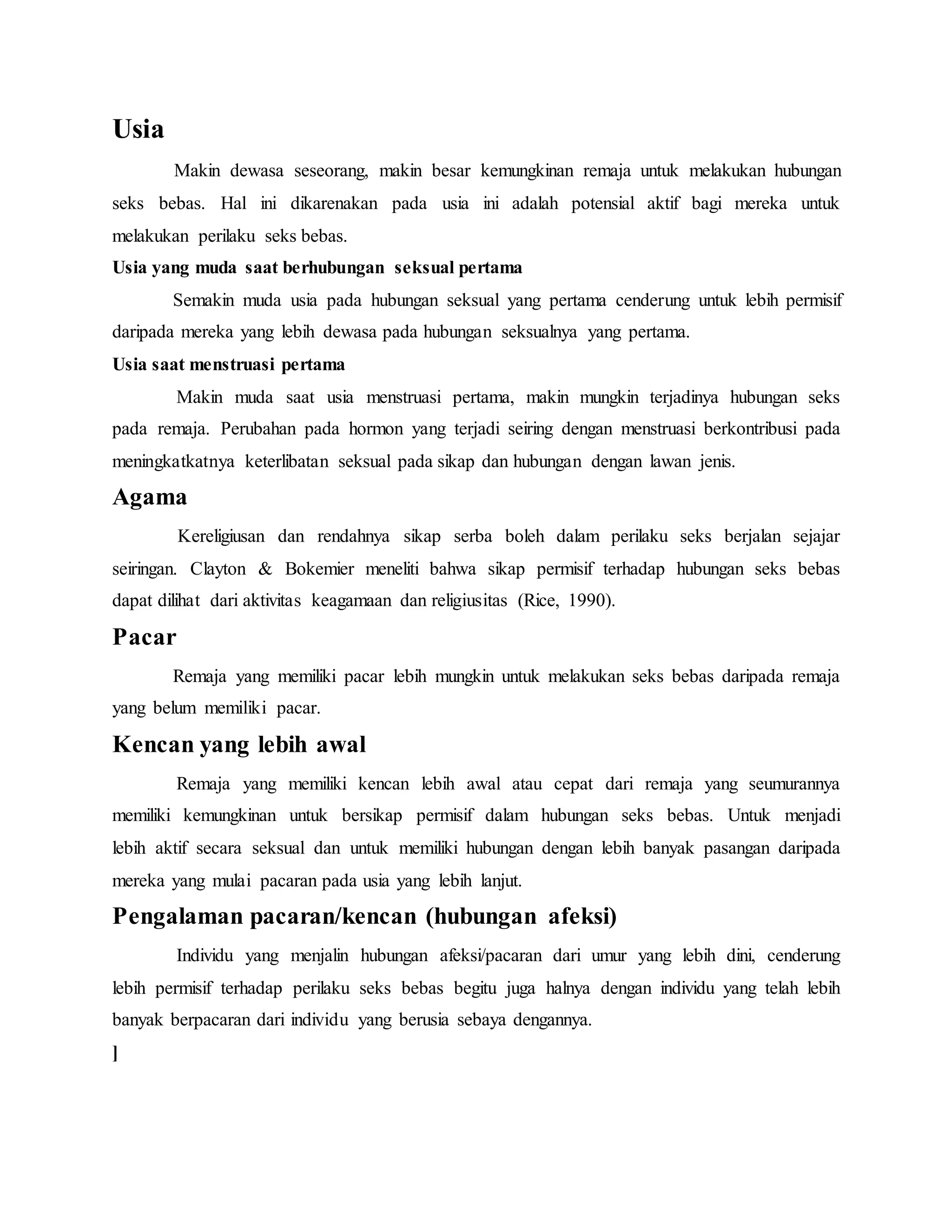 Pengertian seks-bebas | DOCX