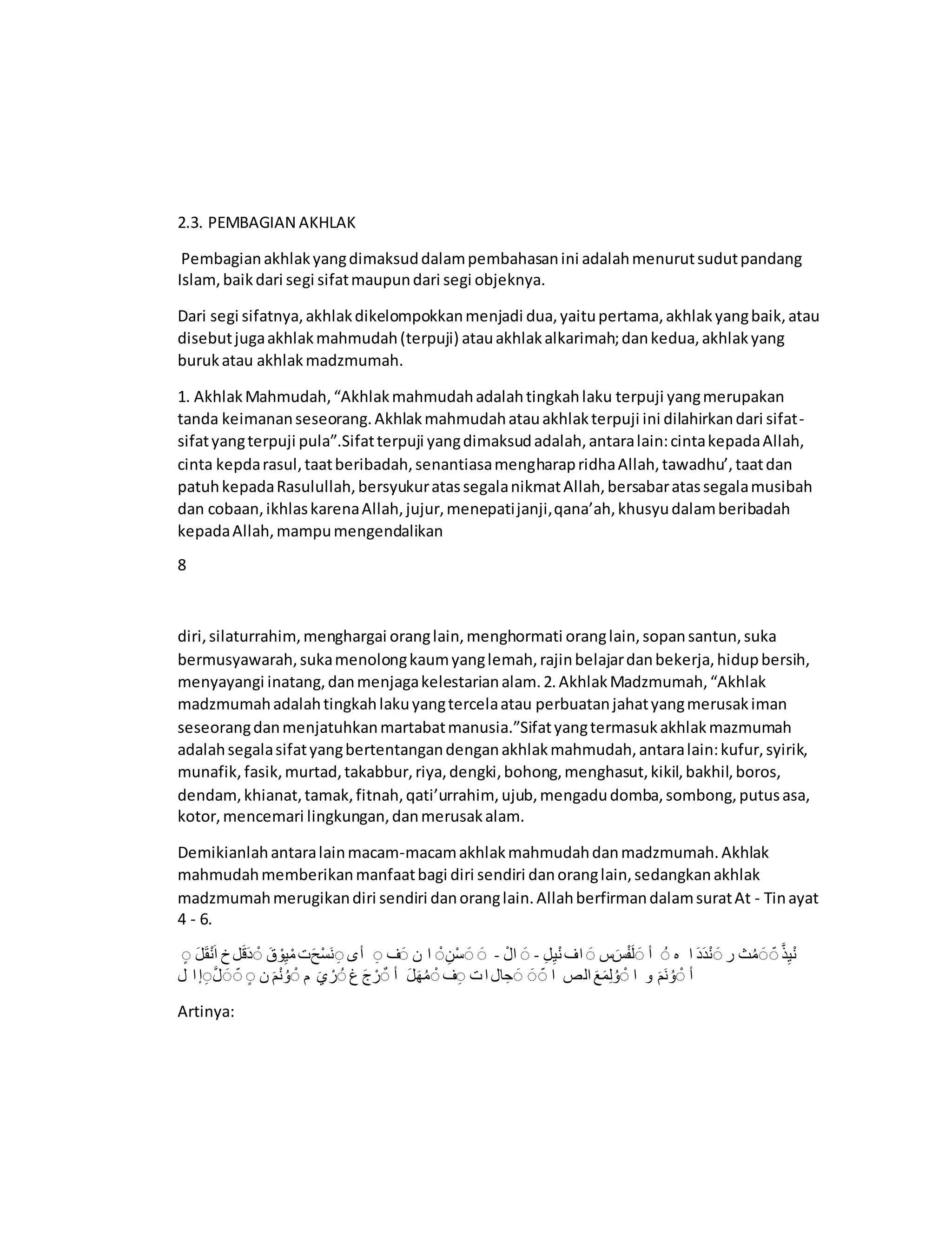 Pengertian akhlak | PDF