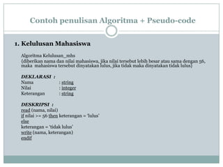 Pengertian algoritma | PPT
