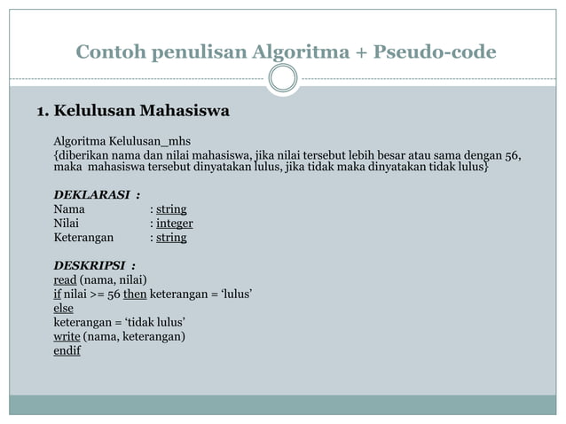 Pengertian algoritma | PPT