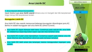 Pengertian rangkaian Arus Listrik searah | PPTX