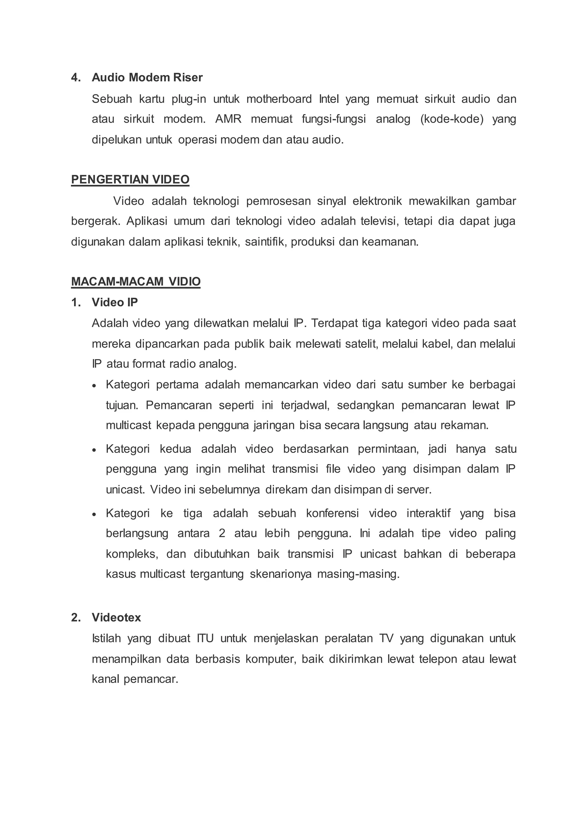 Pengertian audio video | DOCX