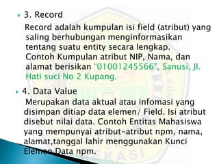 Pengertian basis data | PPTX