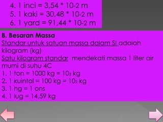 BESARAN POKOK DAN BESARAN TURUNAN MATERI SMP | PPTX