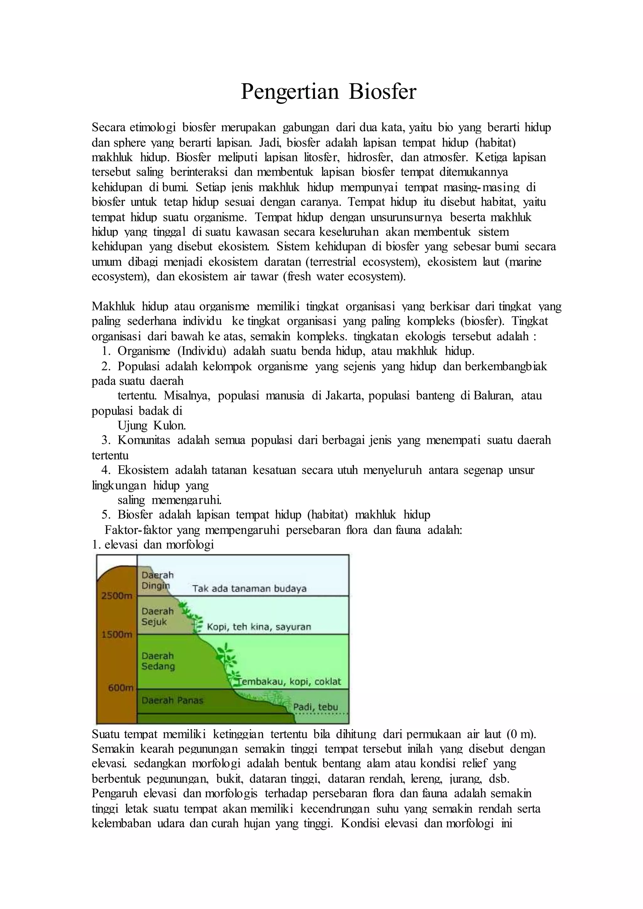 Pengertian biosfer | PDF