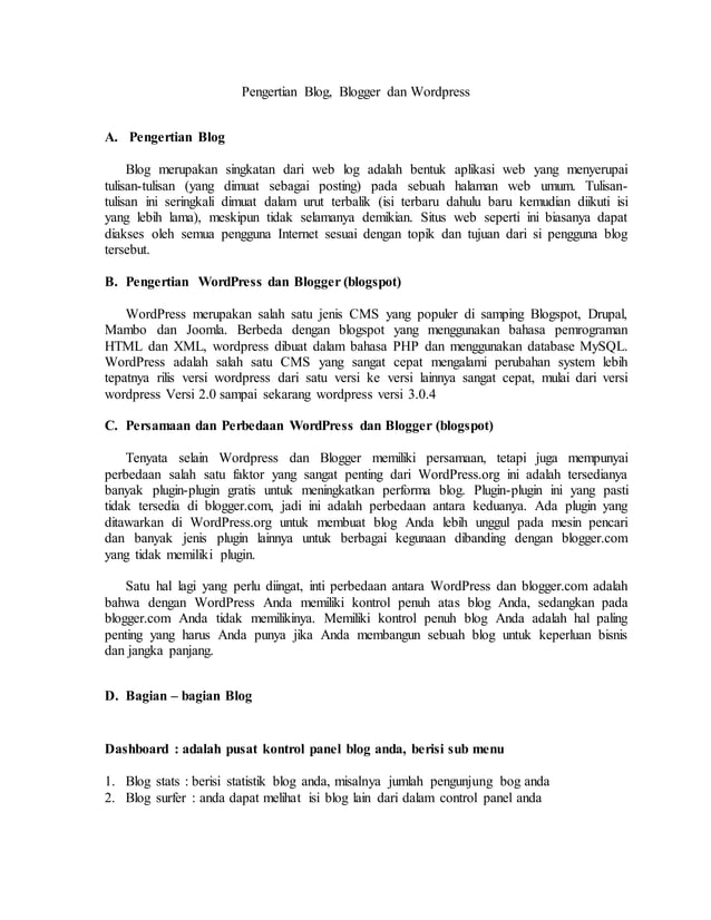 Pengertian blog | DOCX