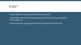 Pengertian Cell, Range, Kolom Baris Pada Microsoft Excel | PPTX