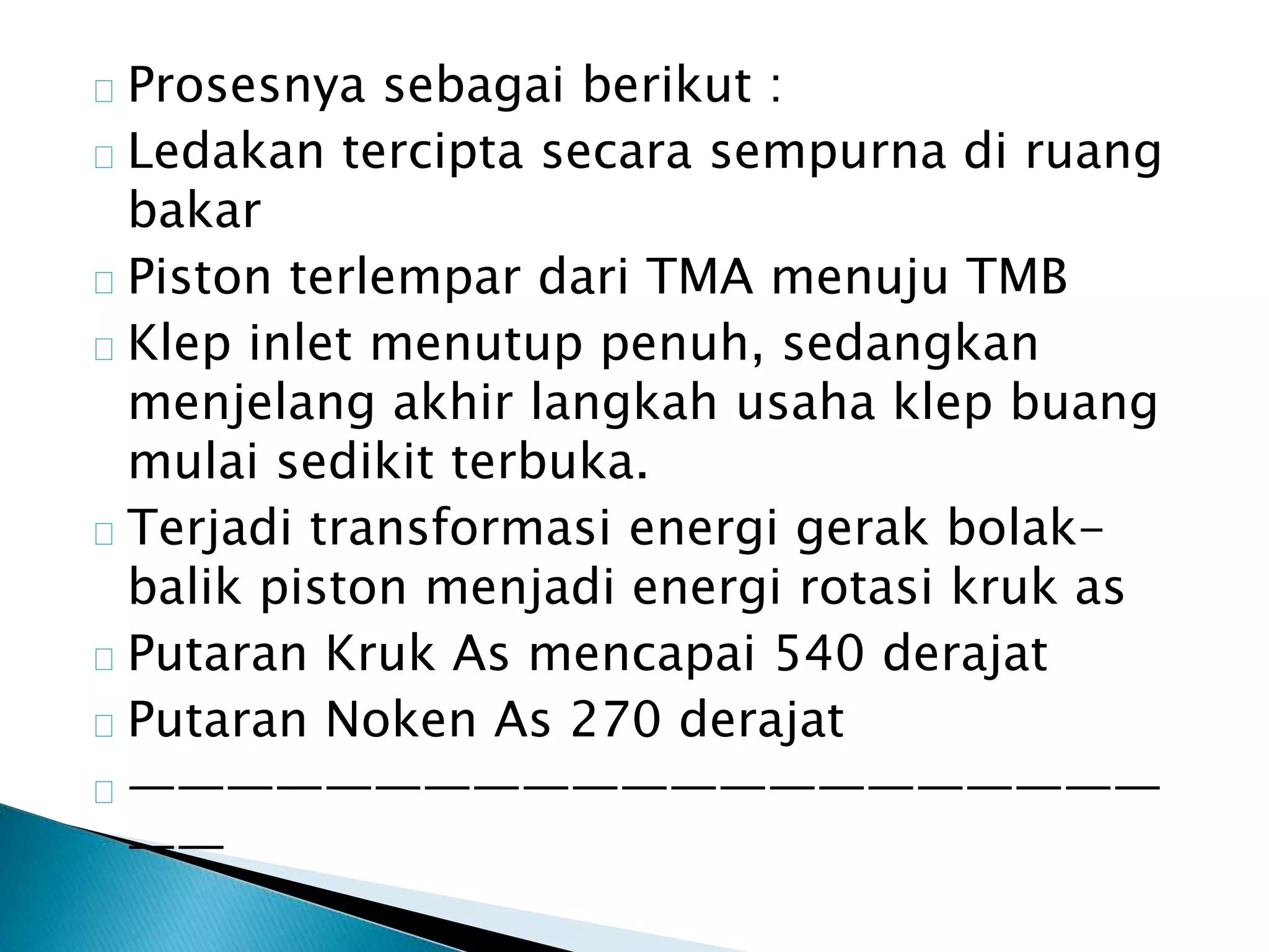 Pengertian dan cara kerja mesin 4 tak, | PPTX