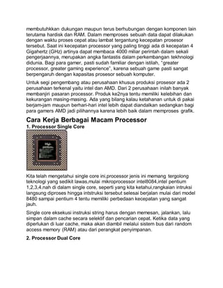 Pengertian dan cara kerja processor | DOCX