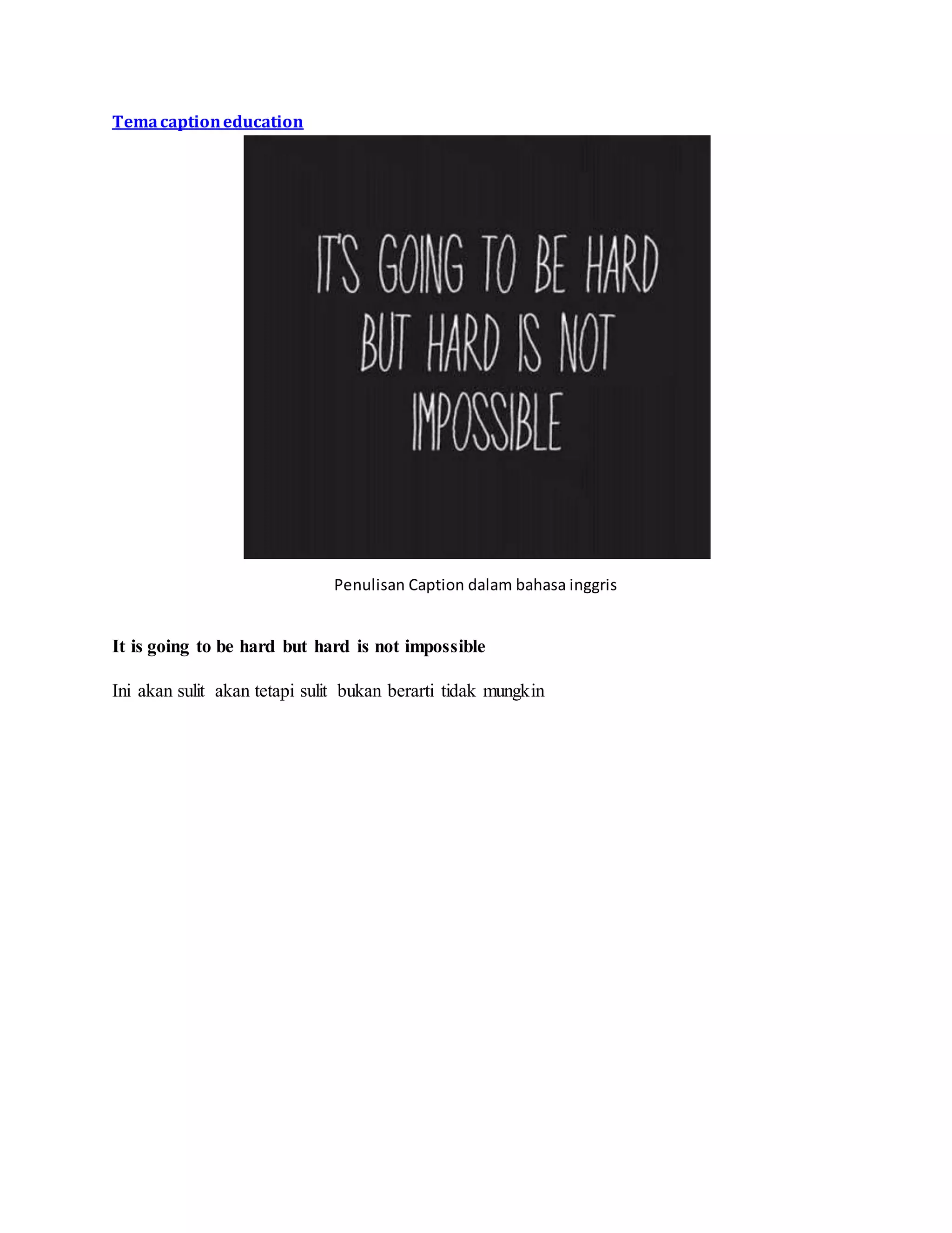 Pengertian dan contoh caption bahasa inggris | DOCX