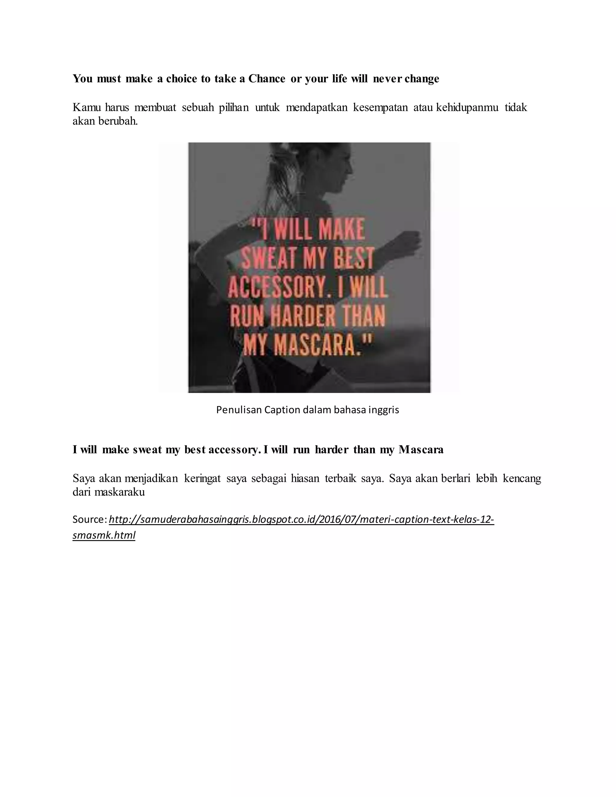 Pengertian dan contoh caption bahasa inggris | DOCX