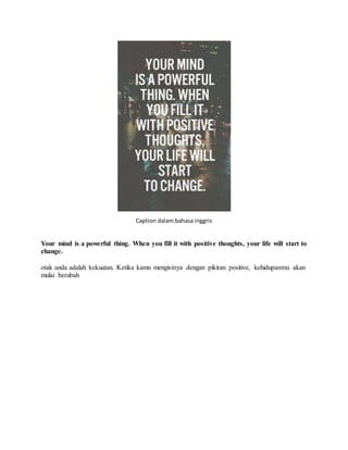 Pengertian dan contoh caption bahasa inggris | DOCX