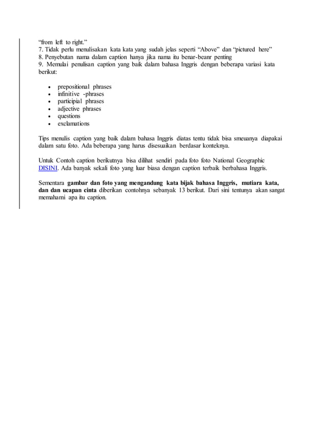 Pengertian dan contoh caption bahasa inggris | DOCX