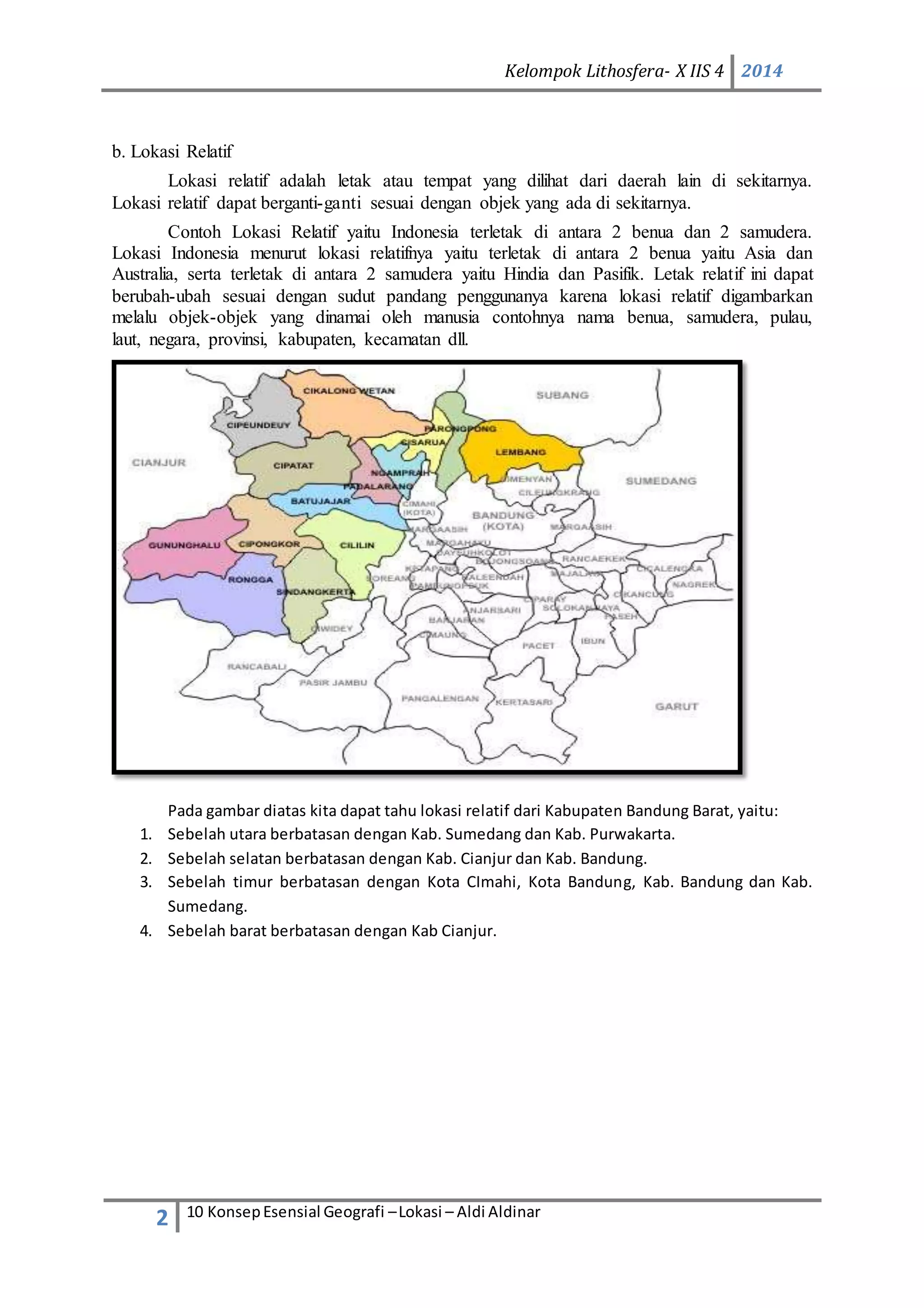 Pengertian dan contoh konsep geografi | DOCX