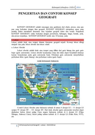Pengertian dan contoh konsep geografi | DOCX