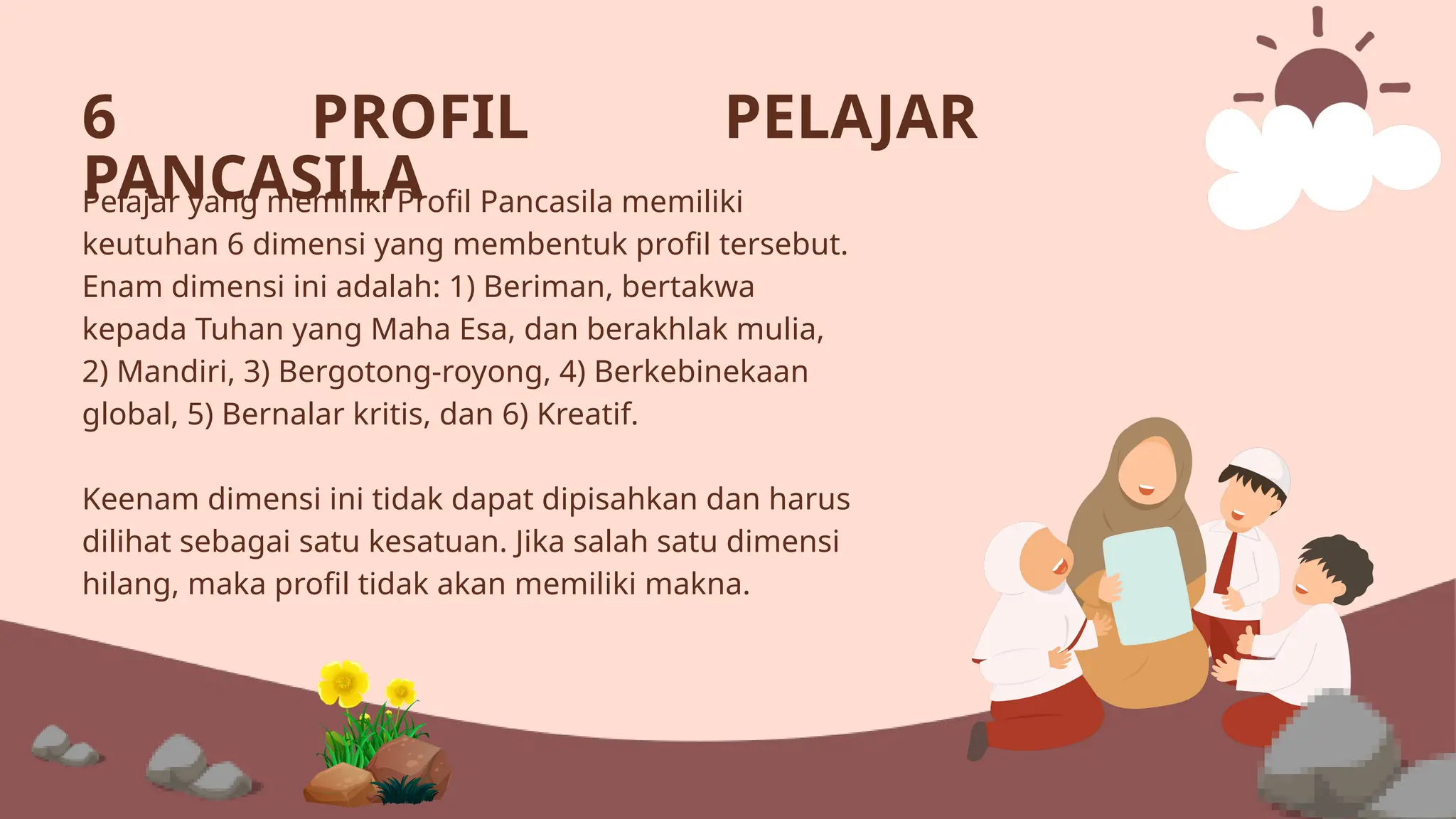 Pengertian dan Dimensi Profil Pelajar Pancasila Presentasi Merah dan ...
