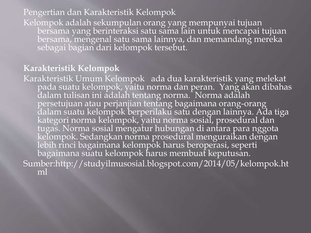 Pengertian dan karakteristik kelompok | PPTX Pengertian dan karakteristik kelompok | PPTX