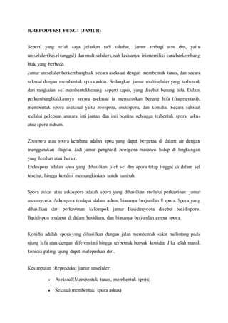 Pengertian dan klasifikasi fungi | DOCX
