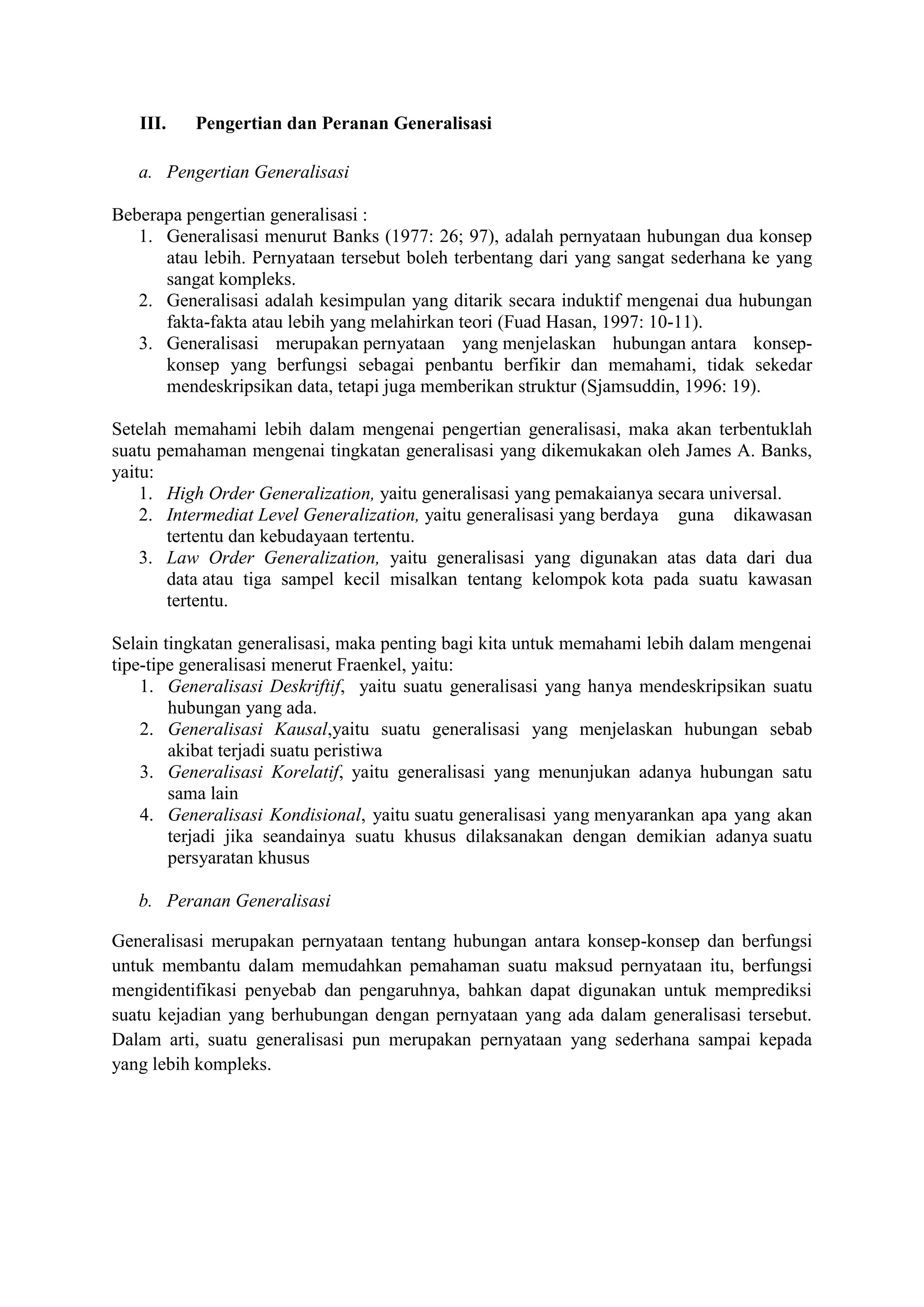 Pengertian dan peranan konsep, teori, generalisasi, fenomena | DOCX