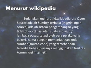 Pengertian dan sejarah open source | PPT