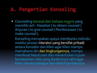 Pengertian dan tujuan layanan konseling traumatik | PPTX